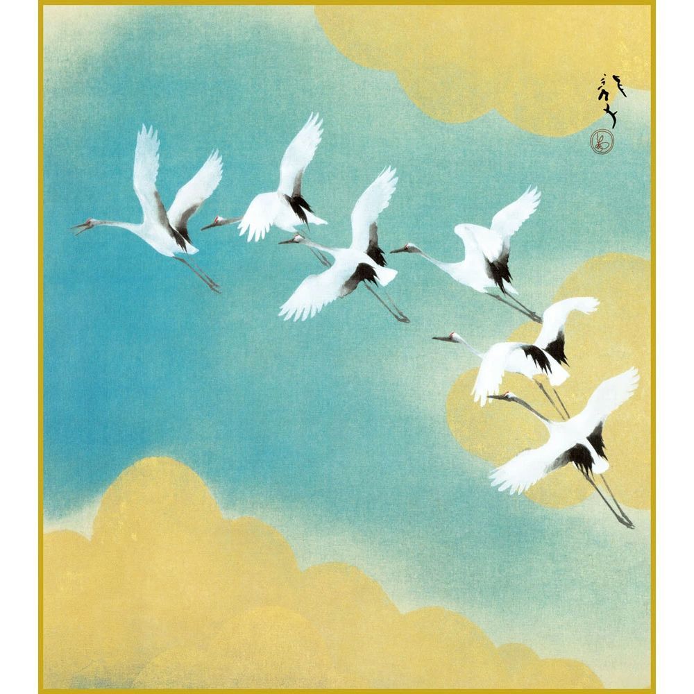 【色紙】 川端龍子「虹の如く」複製画 色紙 特殊工芸画 飛ぶ 鶴 空 吉祥画 風景画 日本画 名作 絵画 美術品 レプリカ SKS-K10-076 - メルカリ