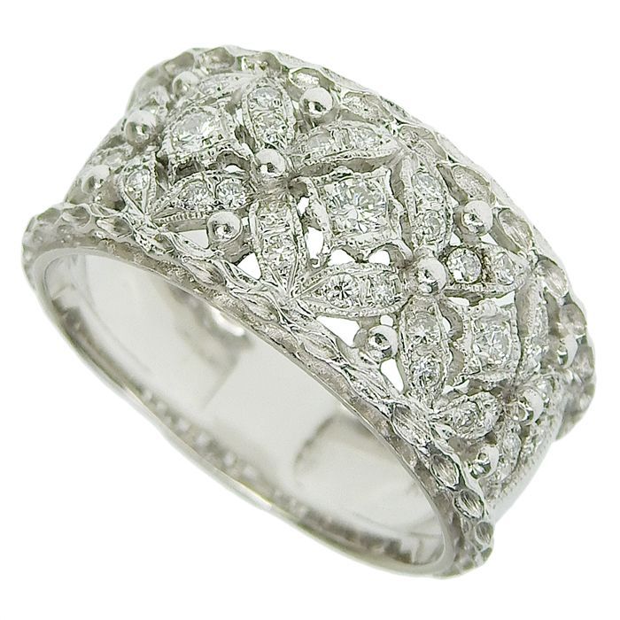 PONTE VECCHIO ポンテヴェキオ デザイン ダイヤ リング K18WG 750 ホワイトゴールド ダイヤモンド 0.29ct 約12.5号 指輪 アクセサリー レディース 送料無料 ...