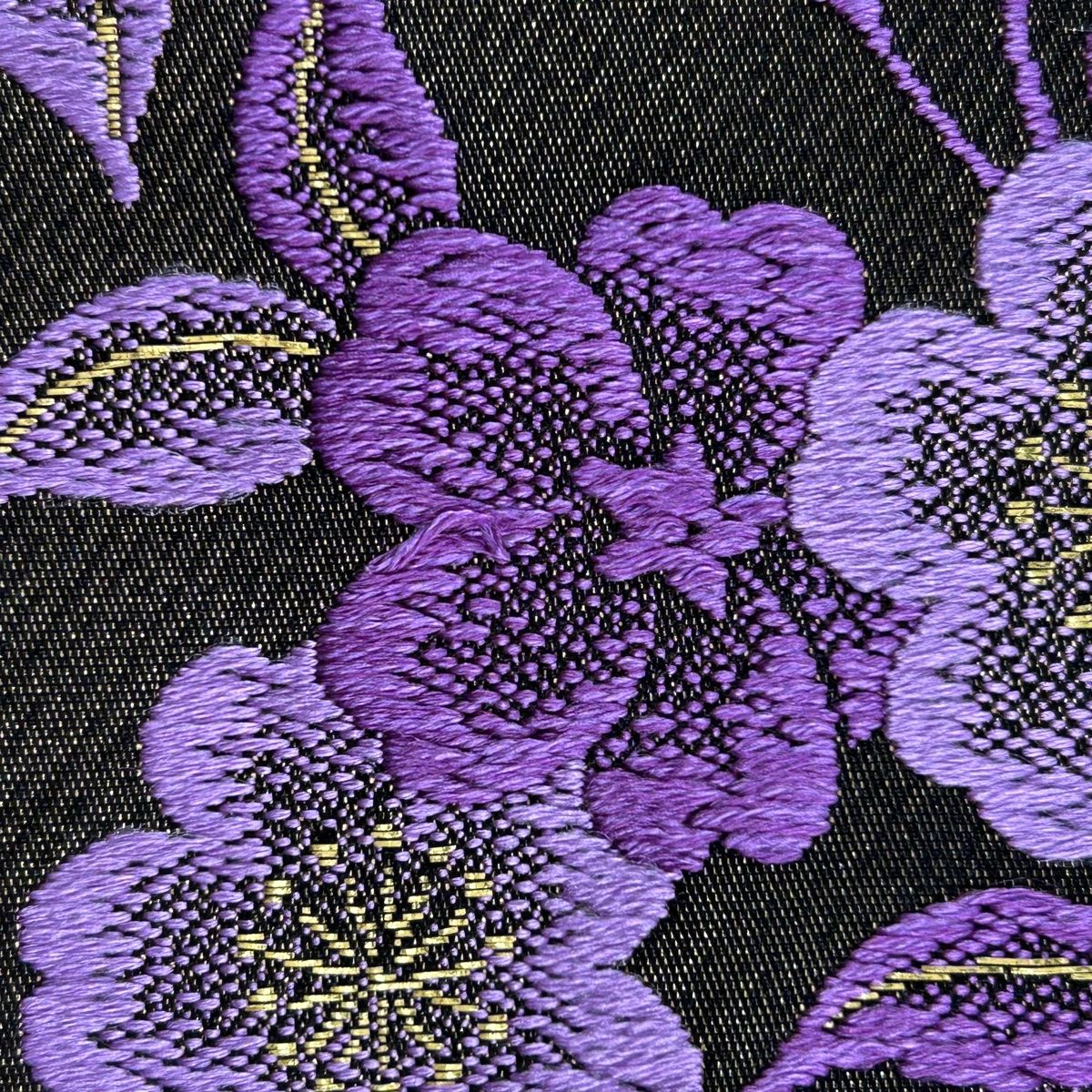 袋帯 美品 秀品 桜 金糸 箔 紫 六通 正絹 【中古】 - メルカリ 袋帯 美品 秀品 桜 金糸 箔 紫 六通 正絹 【中古】 - メルカリ