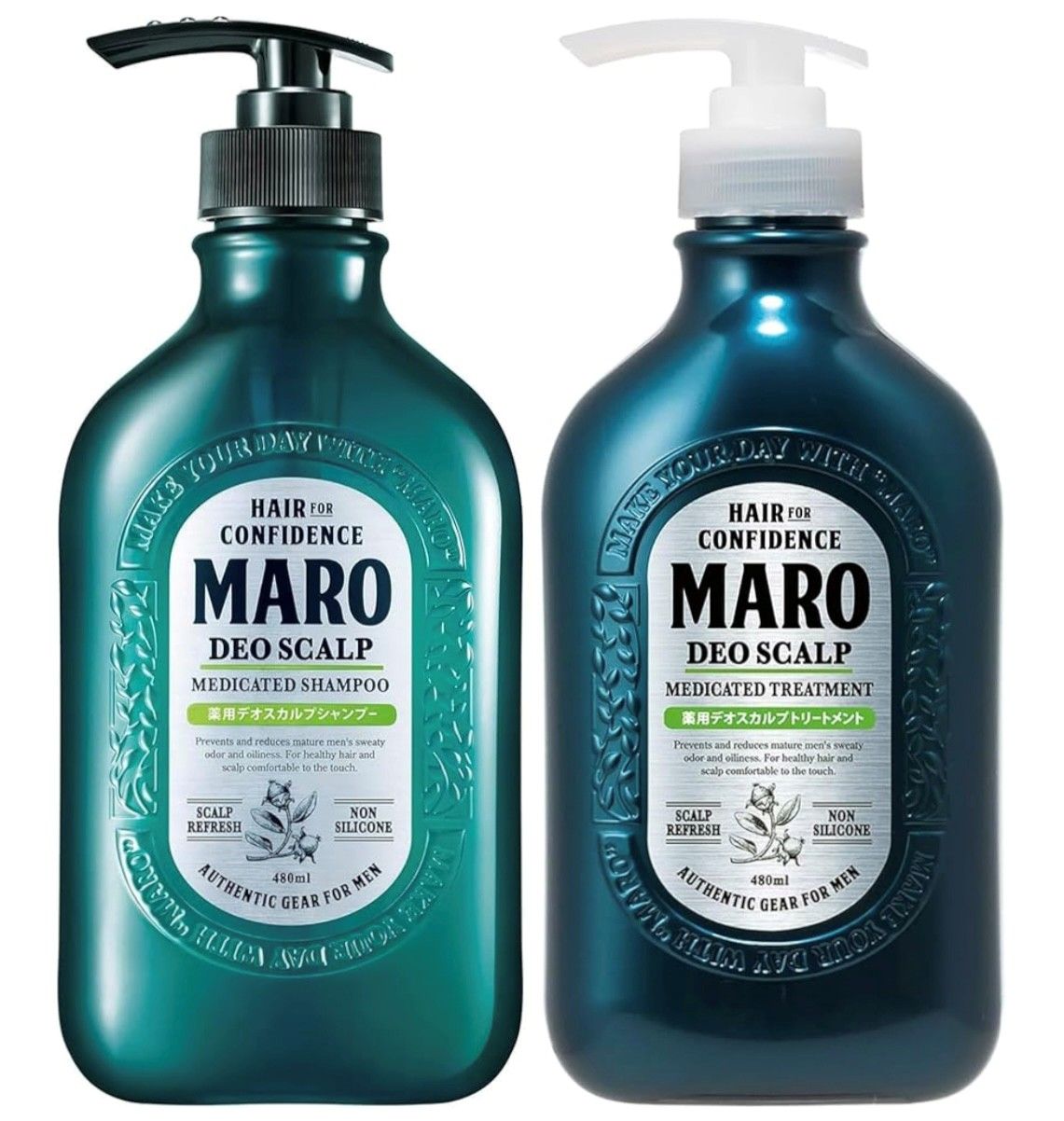 【セット】MARO 薬用 デオスカルプ シャンプー本体1本(480ml)＋トリートメント本体1本(480ml)セット 神奈川倉庫 - メルカリ