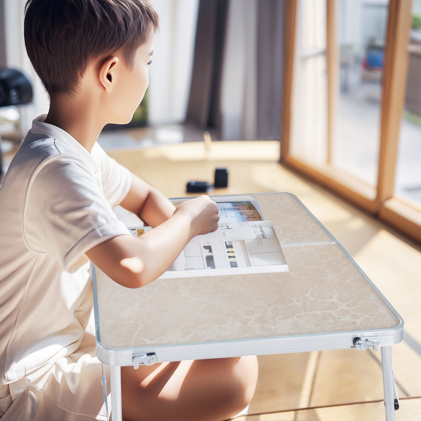 【フォローでクーポン！】VECELO アウトドアテーブル 折りたたみテーブル 幅60X奥行40X高さ26cm 軽量 携帯便利 折畳み ...