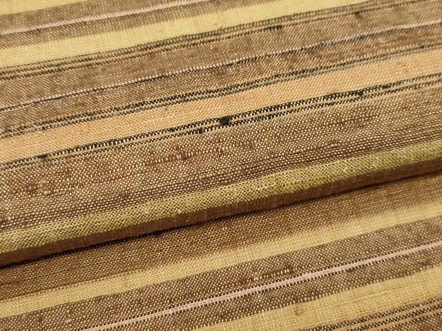 平和屋本店■極上　郡上紬　草木染　横段文　逸品　未使用　CZAA3431s5 平和屋本店□極上 郡上紬 草木染 横段文 逸品 未使用 CZAA3431s5