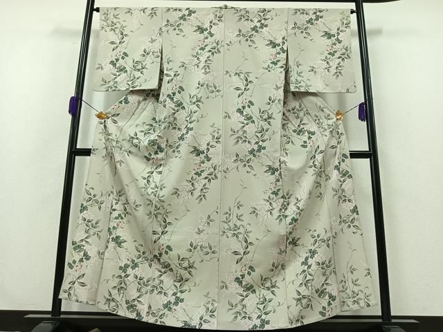 平和屋着物▽小紋 単衣 枝花文 暈し染め 洗える着物 AAAZ9094fy