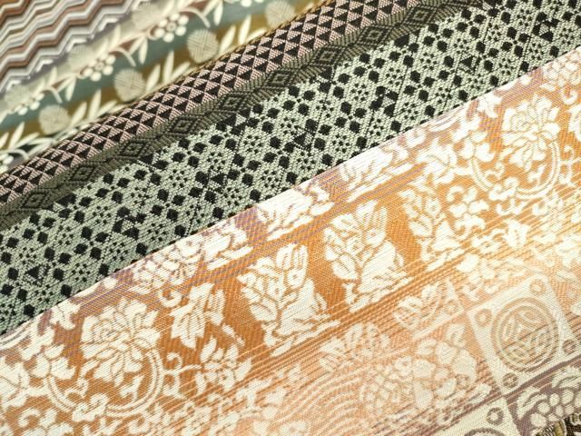 平和屋着物○両面 全通柄袋帯 横段文 正絹 逸品 DAAU6977ob 平和