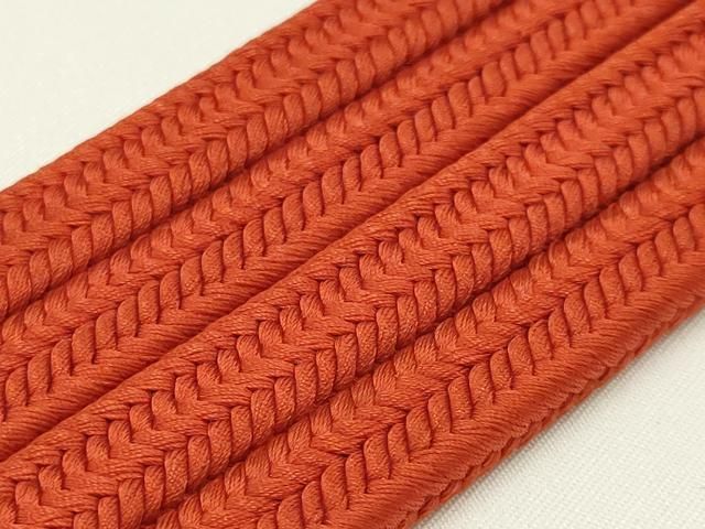 平和屋着物○極上 有職組紐道明 帯締め 冠組 赤橙色 宮内庁御用 国立