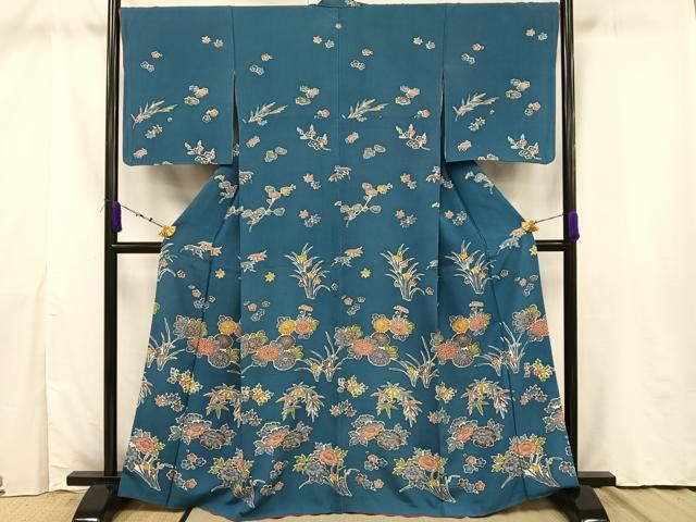 平和屋着物∴夏物 浴衣 有松鳴海絞り 流水枝花文 綿 逸品 CAAY4517ng