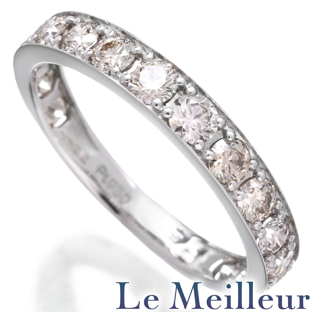 ハーフエタニティリング 指輪 ブラウンダイヤモンド 1.0ct Pt950 13号 中古 プレラブド 返品OK - メルカリ