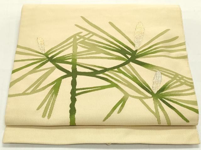 平和屋着物●八寸名古屋帯　松葉色　正絹　逸品　未使用　DAAV6208ps 平和屋着物○八寸名古屋帯 松葉色 正絹 逸品 未使用 DAAV6208ps