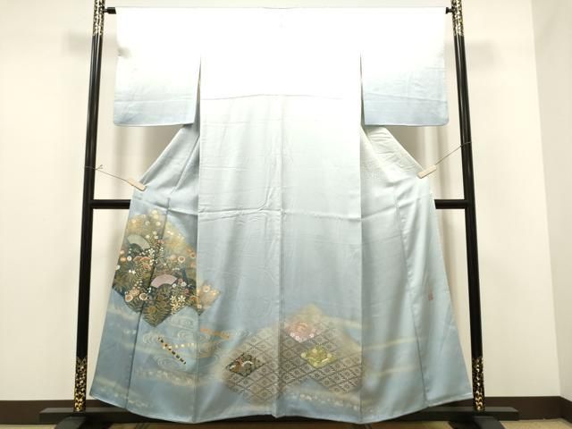 平和屋着物＃人間国宝 福田喜三郎 道行コート 霞文 金銀彩 正絹 逸品 未