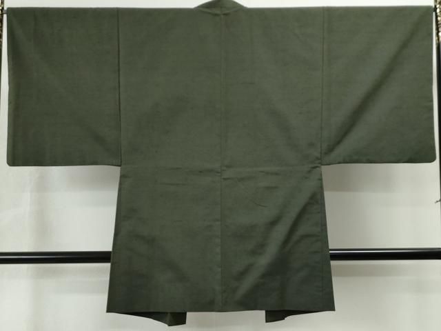 平和屋着物○男性 紬 アンサンブル 色無地 革色 正絹 逸品 CAAS6766yc