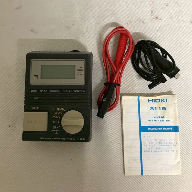 【北見市発】HIOKI 日置電機 DIGITAL MΩ Hi TESTER 3119-11 黒 絶縁抵抗計 高電圧 診断 試験 - メルカリ