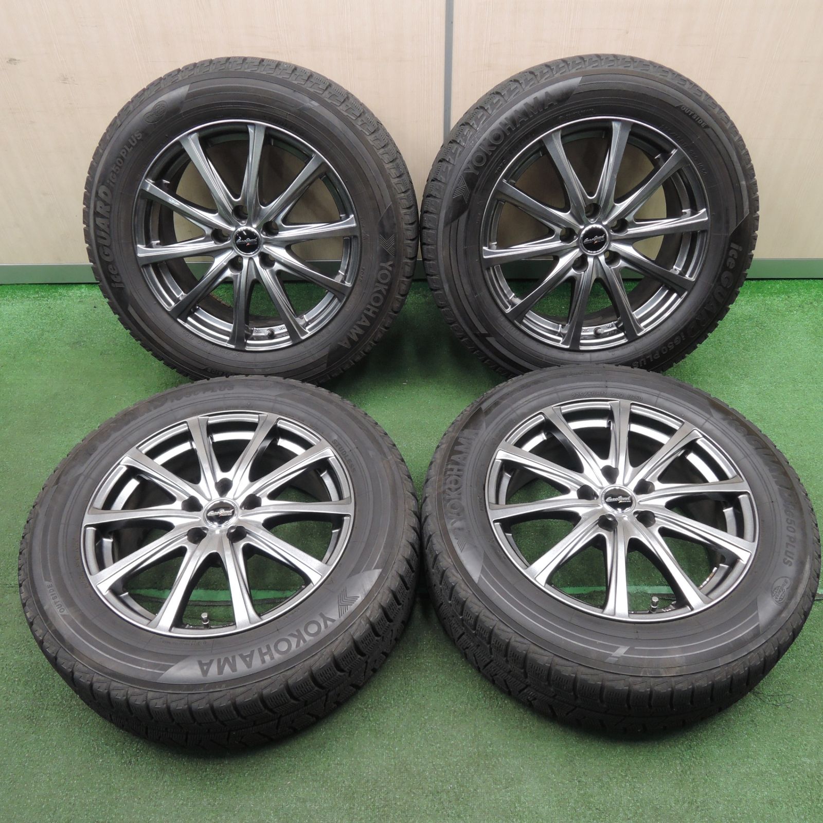 [送料無料] バリ溝！ほぼ10分★スタッドレス 225/60R17 Euro Speed MANARAY SPORT ヨコハマ アイスガード iG50 PLUS PCD114.3/5H ...
