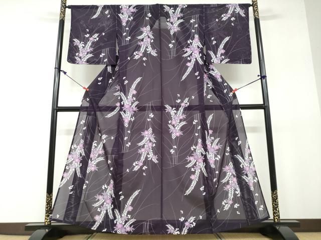 平和屋着物＊夏物 小紋 絽 人物文 洗える着物 AAAY8869st