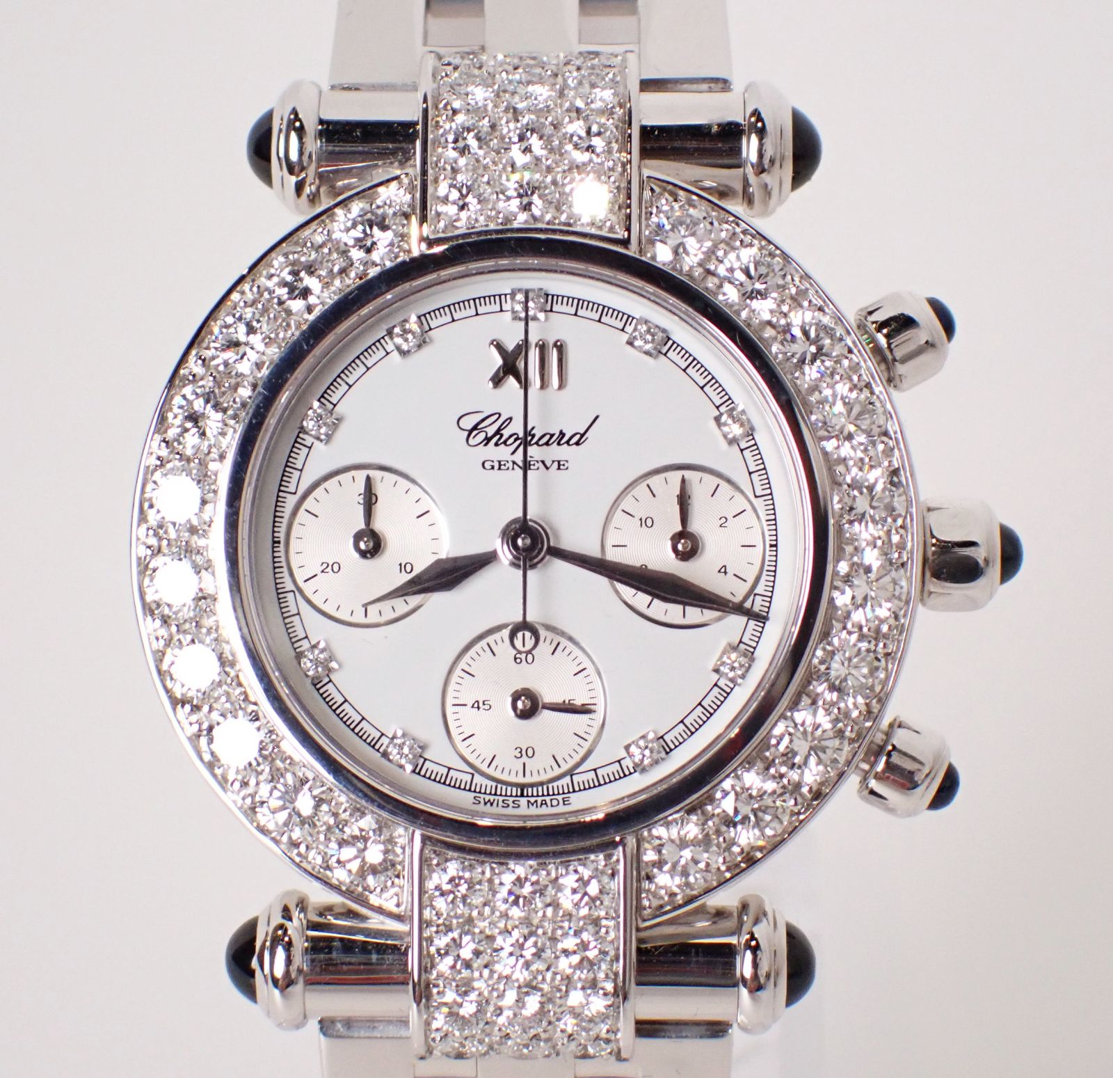 139g 18金 無垢 磨き済 超美品 ショパール インペリアル クロノグラフ 383168 ダイヤ ボーイズ K18WG時計 - メルカリ