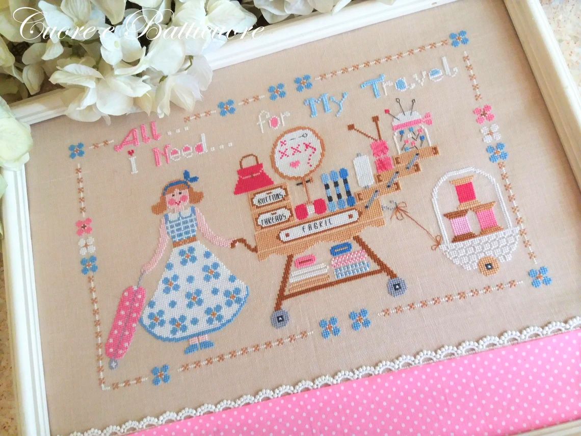 ★2023NEW★🟩⬜🟥 イタリア のクロスステッチ チャート 図案 💟 クオーレ・エ・バッティクオーレ 💟 Cuore e Batticuore 【Traveling Stitcher】🔹 ...