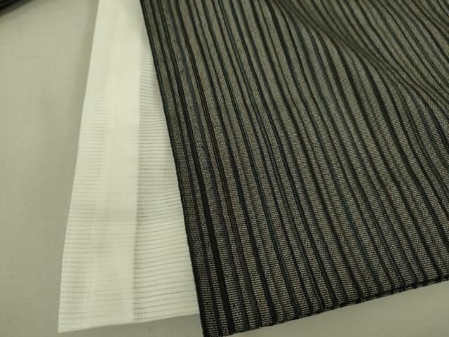 平和屋着物▽上質なお召 単衣 縞 正絹 逸品 DAAS0085az