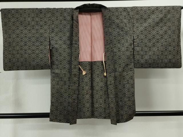 平和屋着物○本場大島紬 アンサンブル 7マルキ 麻の葉文様 正絹 逸品