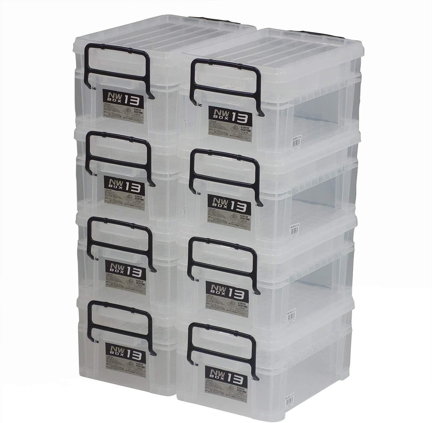 JEJアステージ 収納ボックス NWボックス #13 クリア 奥行44.3×高さ22.3×幅29.5cm 8個セット DIY コンテナ 収納 工具 積み重ね スタッキング - メルカリ