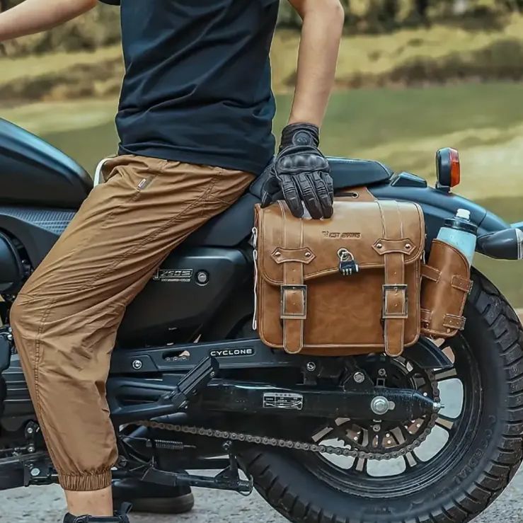 バイク用 ツーリング シートバッグ 防水ワックスキャンバスバッグ