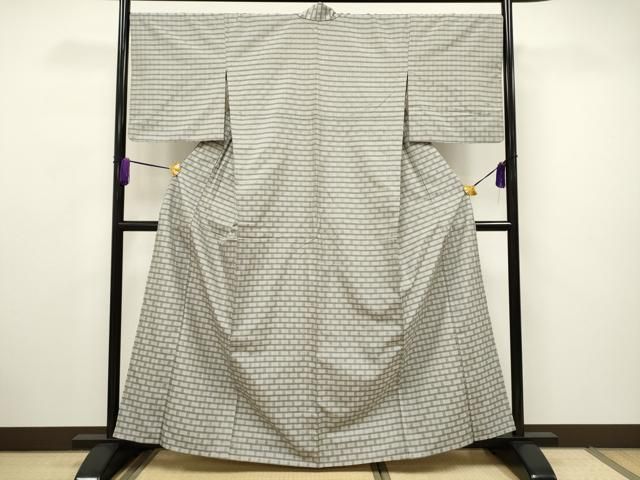 平和屋着物▽上質な紬　単衣　吉祥文　正絹　逸品　CAAV3725dy 平和屋着物▽上質な紬 単衣 吉祥文 正絹 逸品 CAAV3725dy