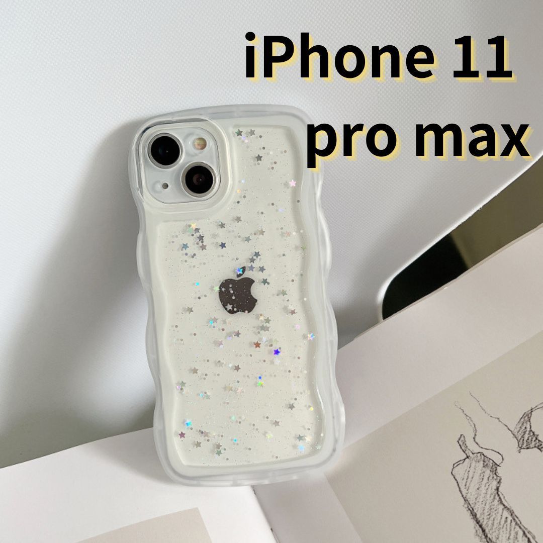 【SHOPS】iPhone11 pro max スマホケース なみなみ クリア シンプル 軽量 おしゃれ かわいい 透明 E047 - メルカリ