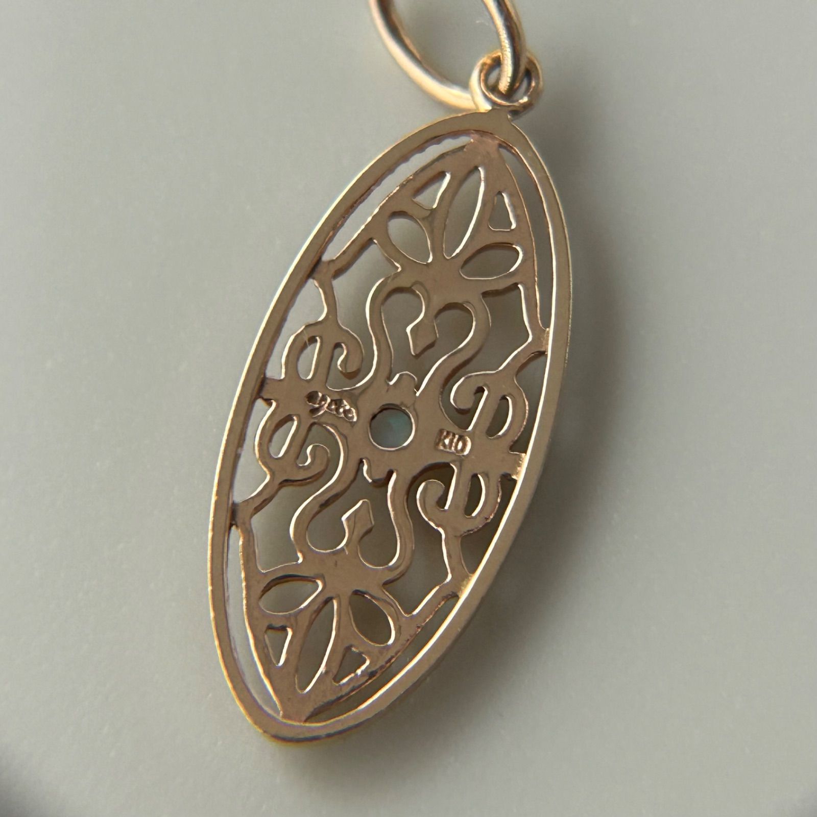 アガット ネックレス ペンダント トップ オパール オーバル 透かし K10 10金 PG ピンクゴールド agate - メルカリ