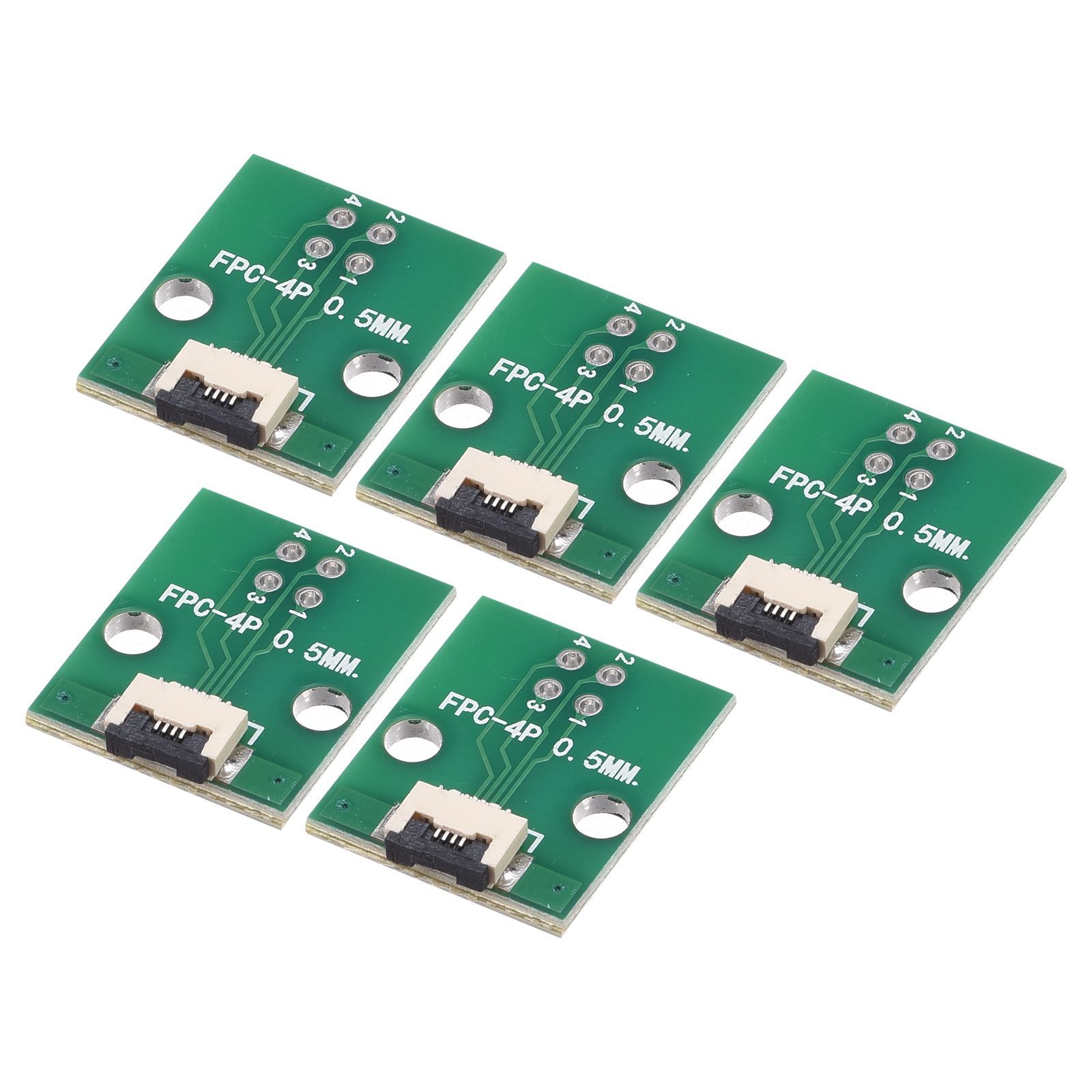 uxcell FFC FPC PCBコンバーターボード 4Pソケット 側0.5 mm 背面1.0 mm DIP2.54 mm LCD 3DプリンターカメラDVD TVラップトップ用 5個入り ...