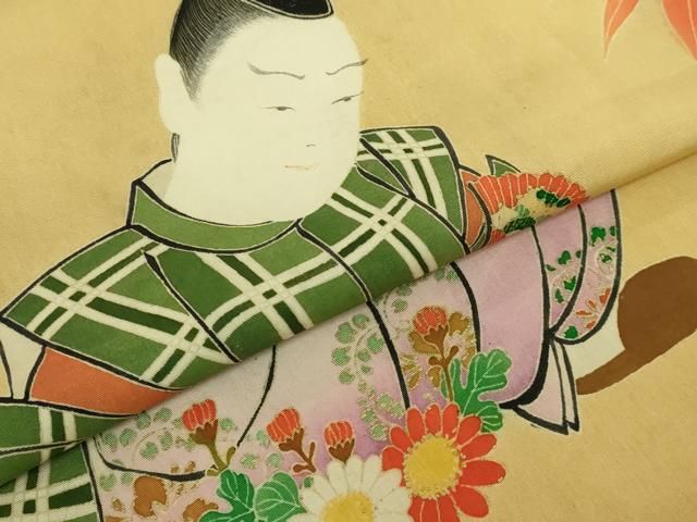 平和屋着物○上質な紬 草花文 正絹 逸品 DAAU5274ps