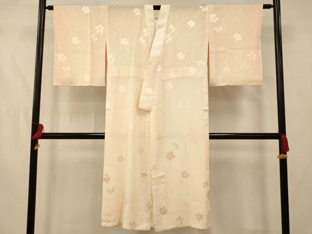 平和屋2□上質な長襦袢 無双仕立て 舞桜地紋 暈し染め 逸品