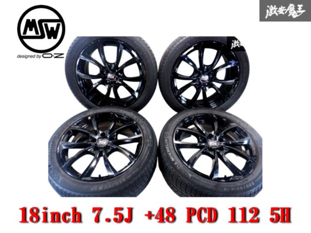 OZレーシング MSW 18インチ 7.5J +48 PCD 112 5H スタッドレスタイヤ付き 4本 クロスオーバー 外し ベンツ ...