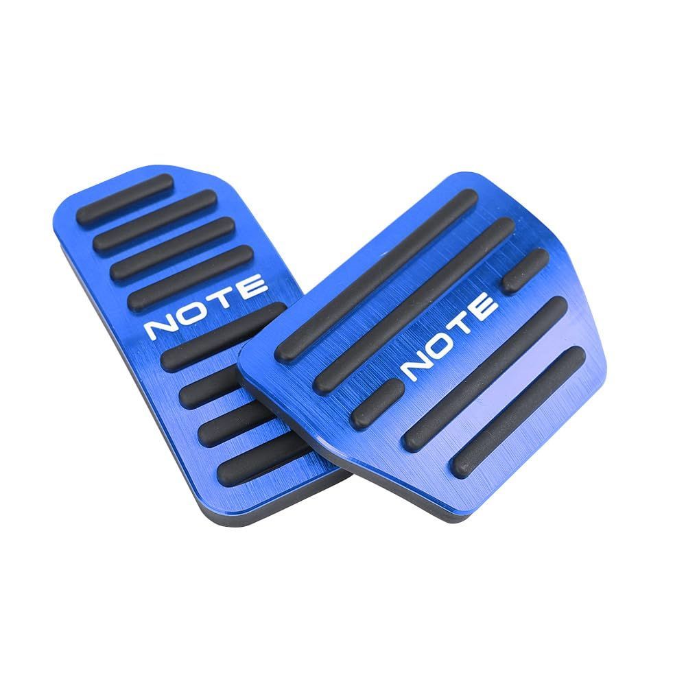 【在庫セール】パーツ（ブルー） カスタムドレスアップ ゴム 被せる 滑り止め付 工具不要 実車採寸 カバー ブレーキ アクセル ペダル アルミ E12系 ノート LEXLEYS「改良型」日産 ...