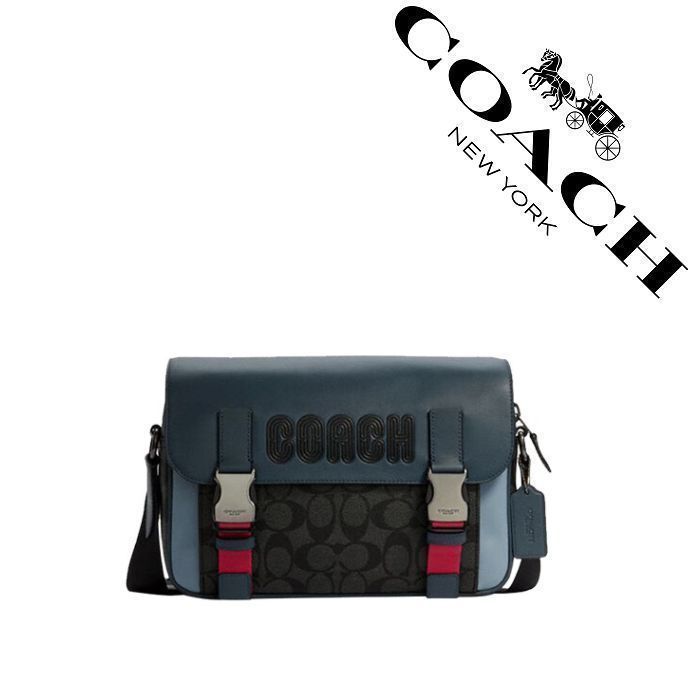 【セール中】COACH コーチバッグ CM378 カーキ×ブラック ベック パック?シグネチャー ショルダーバッグ ボディーバッグ 斜めがけ ...