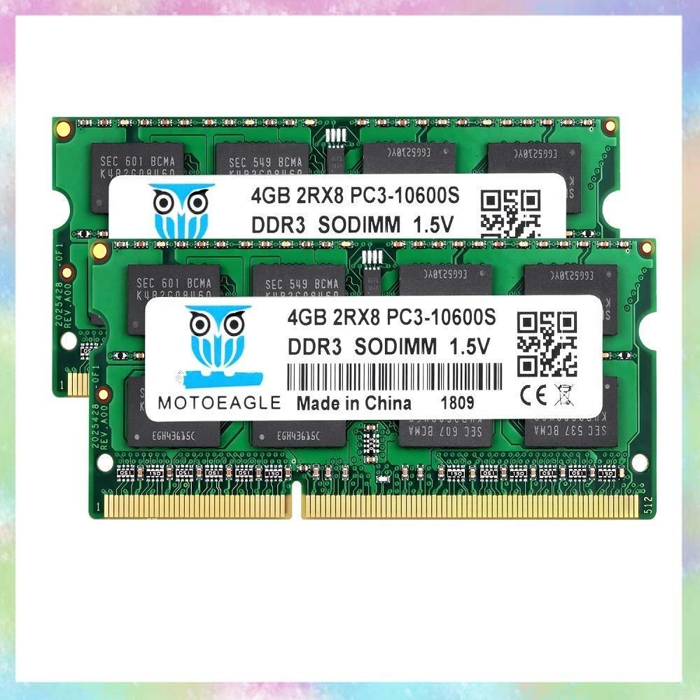 PC3 10600 10700 4GB×2枚 DDR3 1333MHz ノートPC用メモリ1.5V 204Pin CL9 Non-ECC SO ...