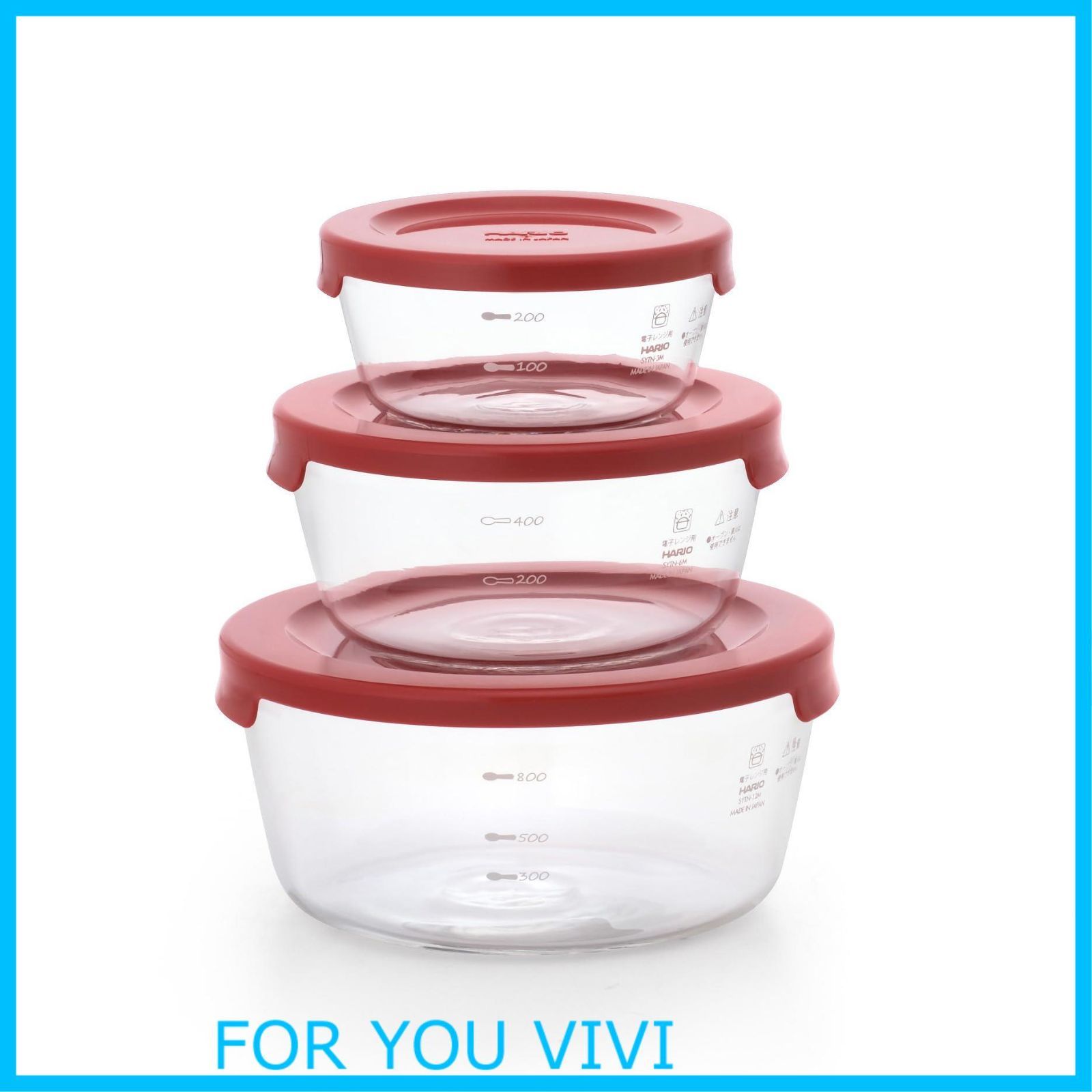 【新着商品】HARIO(ハリオ)耐熱ガラス製保存容器 丸 S/M/L レッド 食洗器OK 日本製 MST-3018-R 3個セット - メルカリ