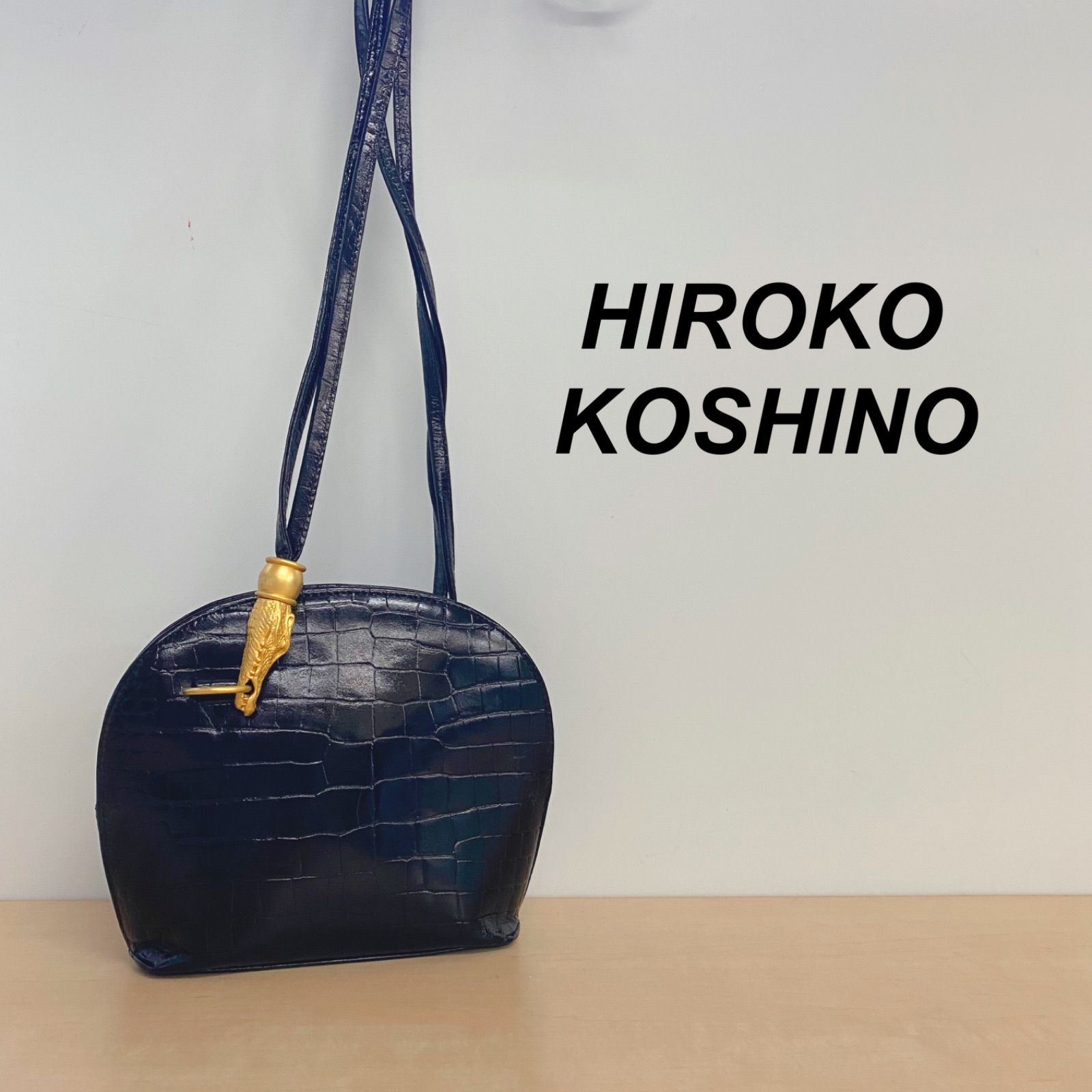 HIROKO KOSHINO レディース クロコ型押し レザー ショルダーバッグ BKr6-10 - メルカリ