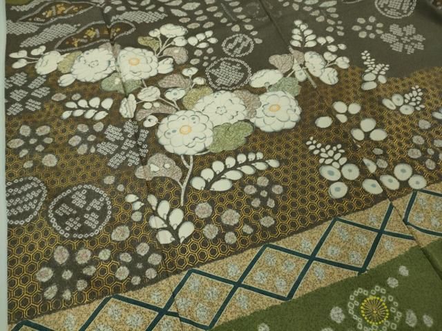 平和屋本店□極上 京友禅の第一人者 松井青々 訪問着 辻が花 金彩 逸品