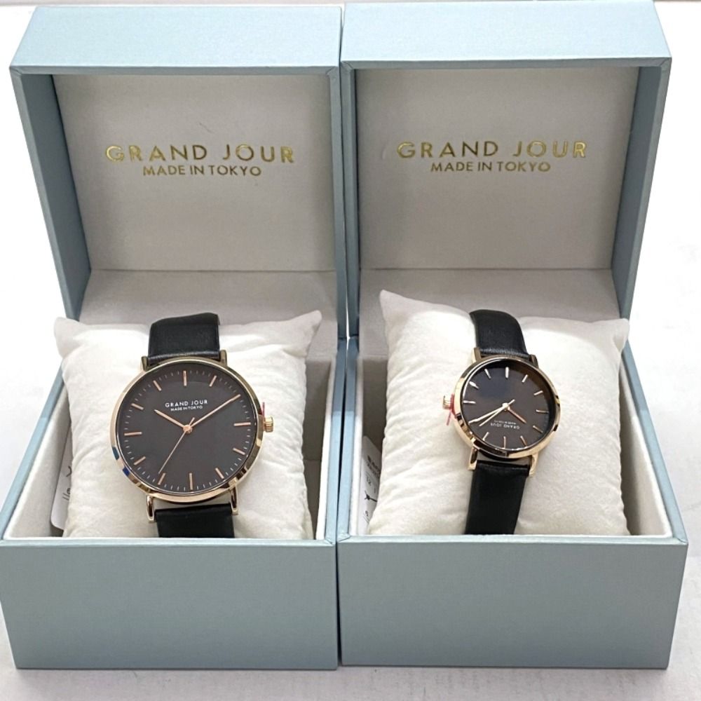 03wm17304 【ペアウォッチ】美品★GRAND JOUR グランジュール MADE IN TOKYO JGAA0003-BK ...
