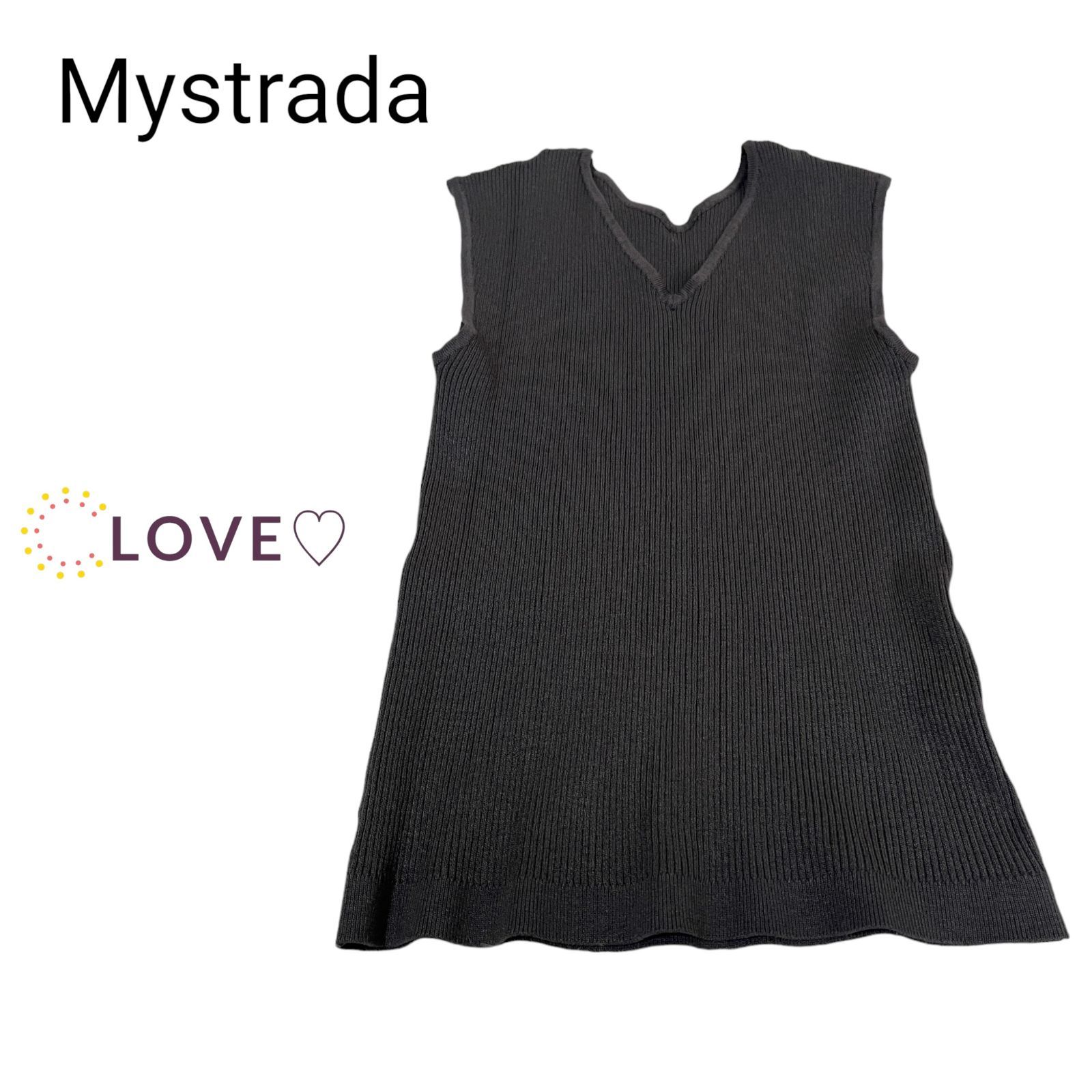 Mystrada マイストラーダ ニット セーター Vネック 袖なし ノー s1 - メルカリ