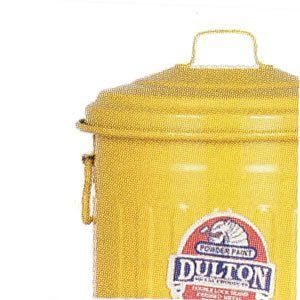 【在庫処分】100-196YL 直径120mm 高さ155mm ブリキ缶 卓上ふた付きゴミ箱 ゴミを入れる物こそ綺麗だと思う物を使いたい イエロー 1L ベビーガベージカン ダルトン ...