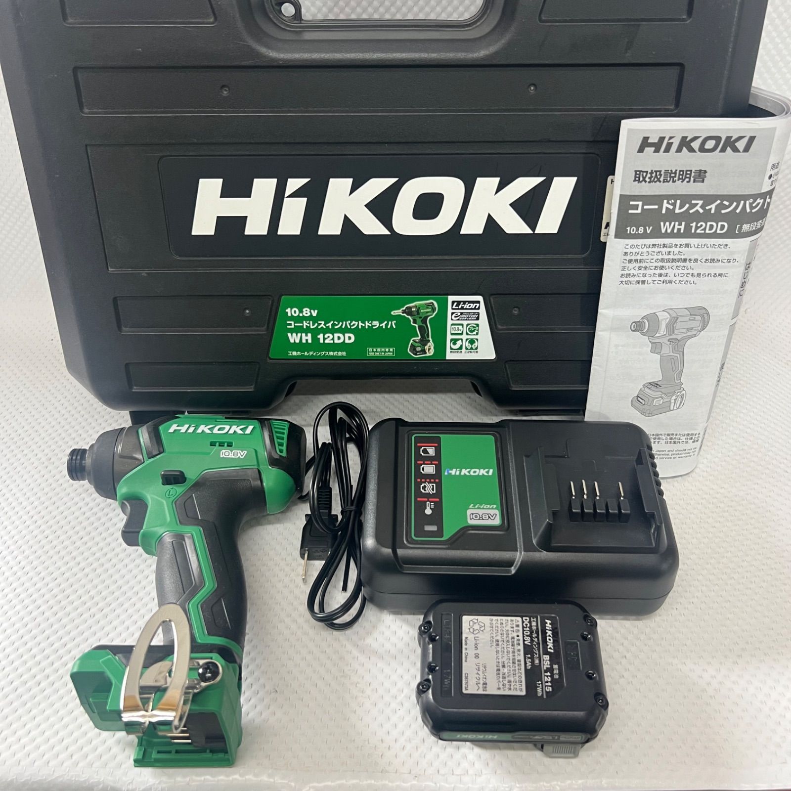 新品 HiKOKI（ハイコーキ） 10.8Vコードレスインパクトドライバ WH12DD 10.8V (バッテリBSL1215M、BSL1240M、急速充電器UC12SL、ケース付) - メルカリ