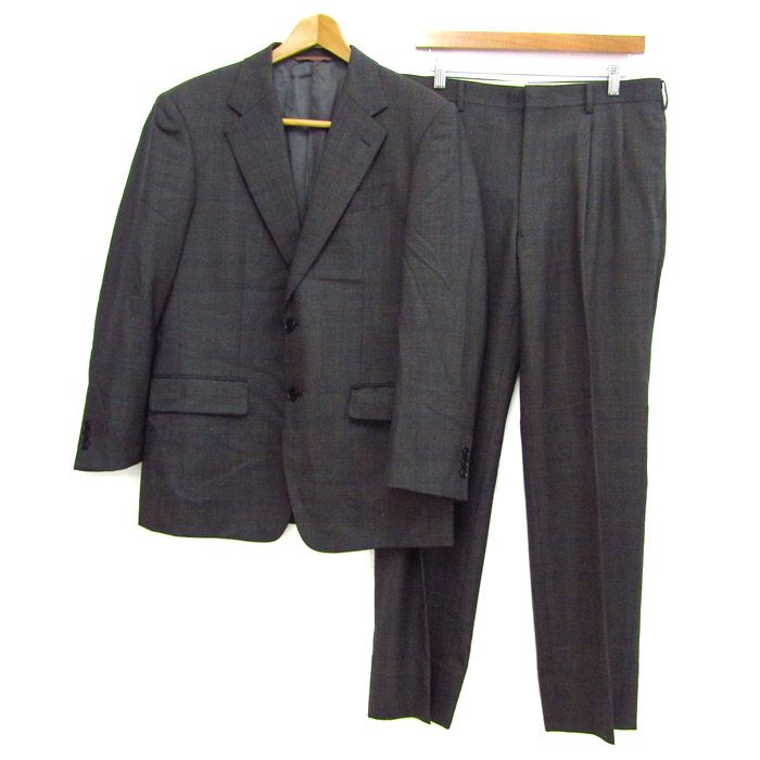 スーパー100's スーツ セットアップ 上下セット ウール100% メンズ 96AB5サイズ チャコール SUPER 100'S 【中古】 - メルカリ