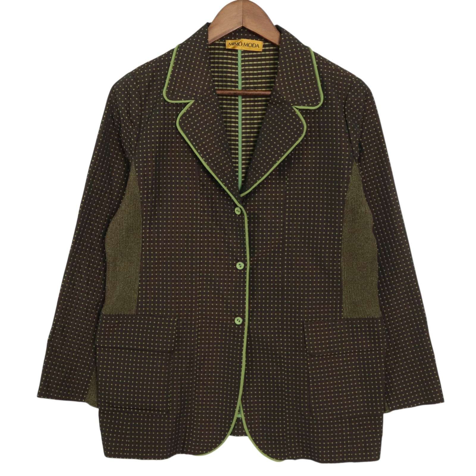 【美品】MIMO MODA ミモモーダ 通年★ ドット ニット切替 テーラード ジャケット Sz.44 レディース - メルカリ