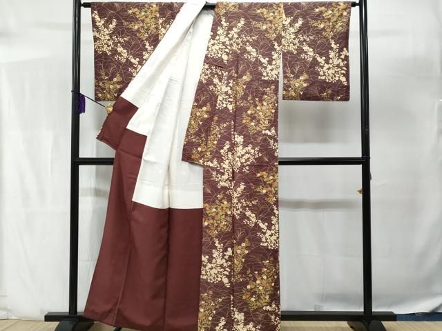 平和屋着物□上質な小紋 枝花文 金彩 正絹 逸品 CAAV7659fb