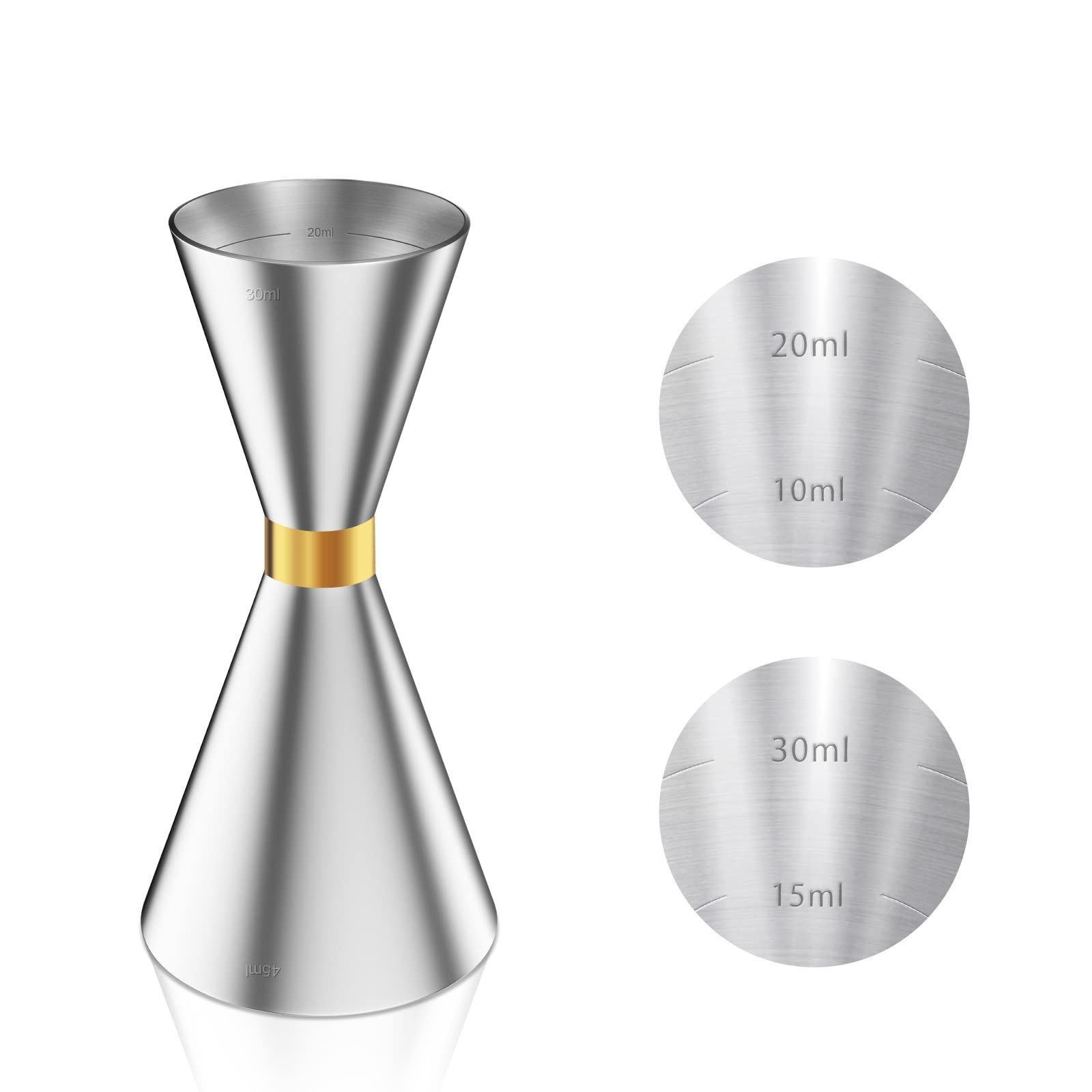 YOUSHY 30ml/45mlジガーカップ 目盛り付き カクテル メジャーカップ ウイスキー 計量用 計量カップ ステンレス バーテンダー エッセンシャル道具 - メルカリ
