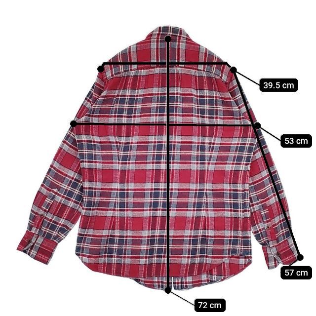 umii 908/45R/45rpm コットン ネル チェック 長袖シャツ レッド グレー レディース ウミフォーティーファイブアールピーエム【中古】5-1013T∞ - メルカリ