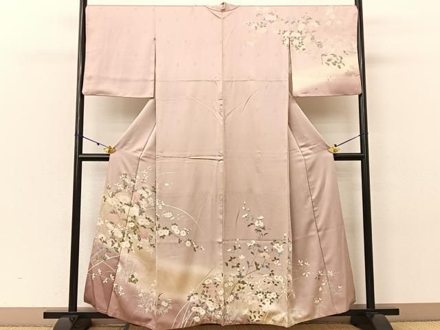 平和屋着物●訪問着　枝垂れ桜　木蓮　椿　ロング丈　正絹　逸品　DAAQ3172ps 平和屋着物○訪問着 枝垂れ桜 木蓮 椿 ロング丈 正絹 逸品 DAAQ3172ps
