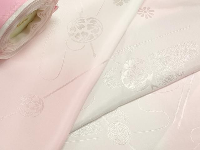 平和屋着物▽長襦袢 反物 着尺 舞花地紋 暈し染め 正絹 逸品 未使用