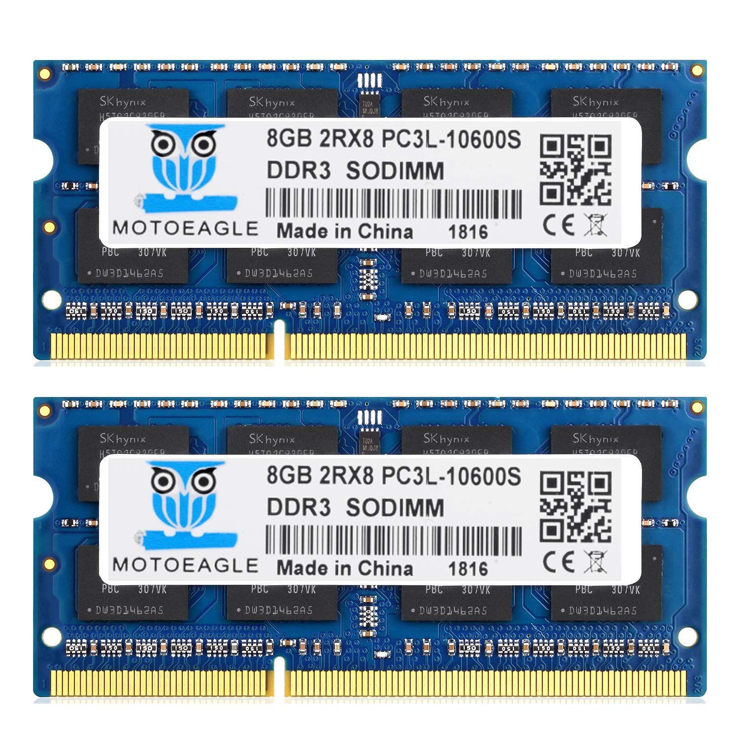 【在庫処分】PC3-10600 DDR3-1333MHz 8GB×2枚 ノートPC用メモリ 16GB PC3L 10600S DDR3L-1333 CL9 204Pin SO-DIMM Mac ...