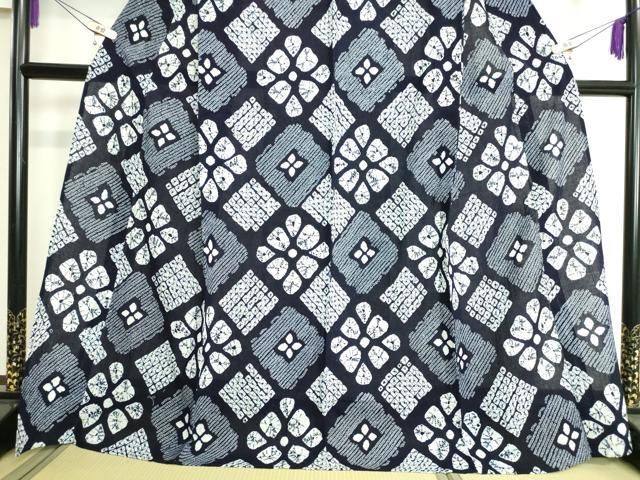 平和屋本店□極上 夏物 浴衣 有松鳴海絞り 花菱文 綿 逸品 DZAA20162kh5