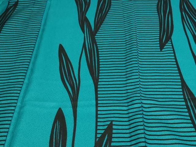 平和屋着物▽小紋 単衣 草葉文 洗える着物 DAAV9755sf 平和屋着物＊